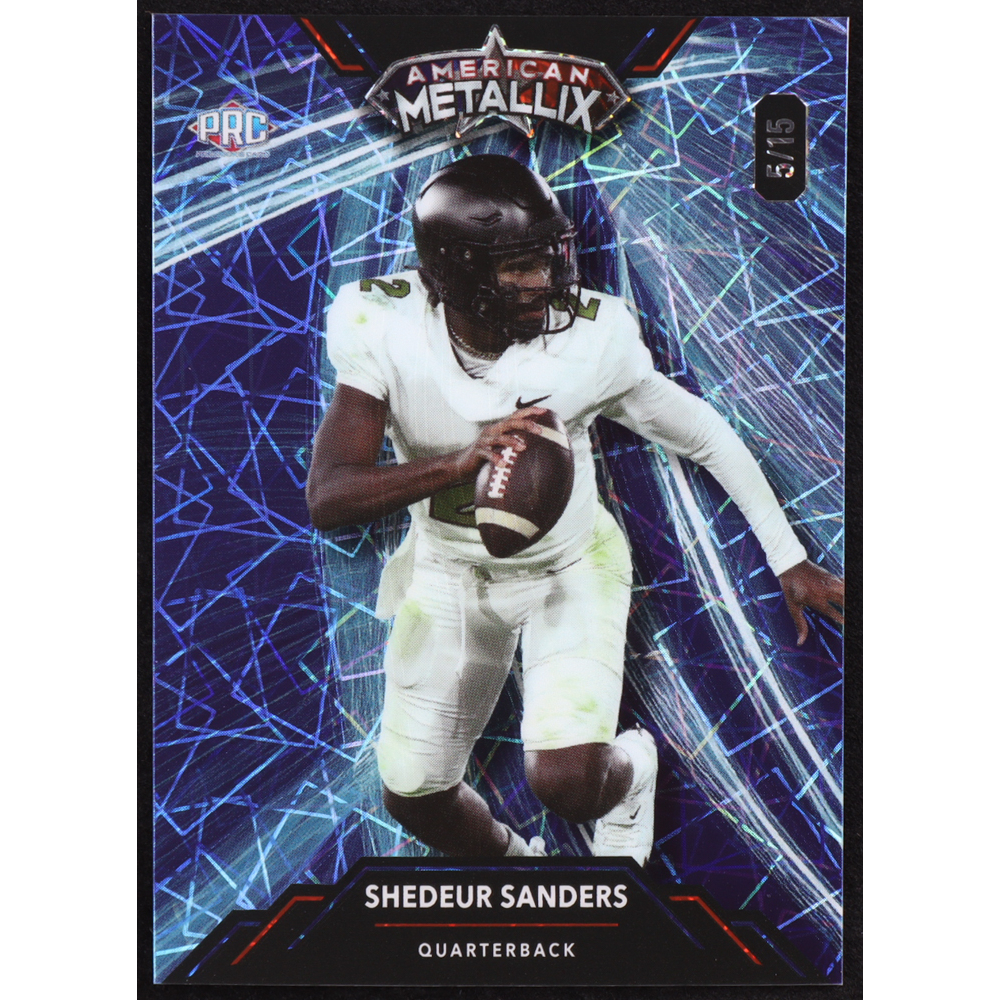Shedeur Sanders 2023 Wild Card Metallix Blue Laser #WMLSS RC #5/15 ...