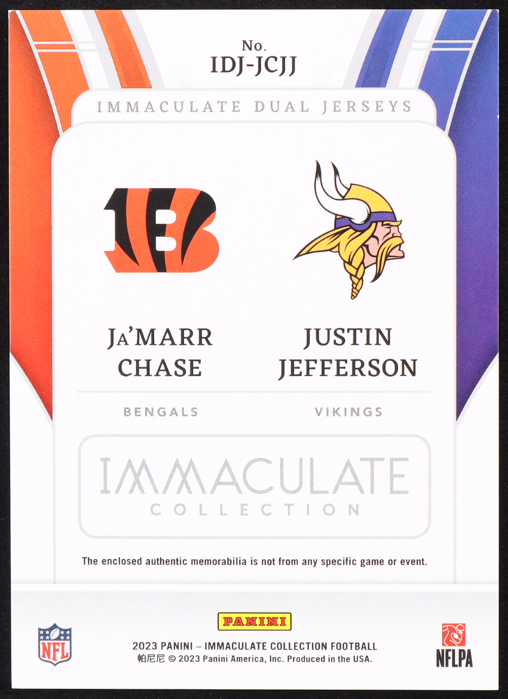Ja'Marr Chase / Justin Jefferson 2023 Immaculate Collection Immaculate ...