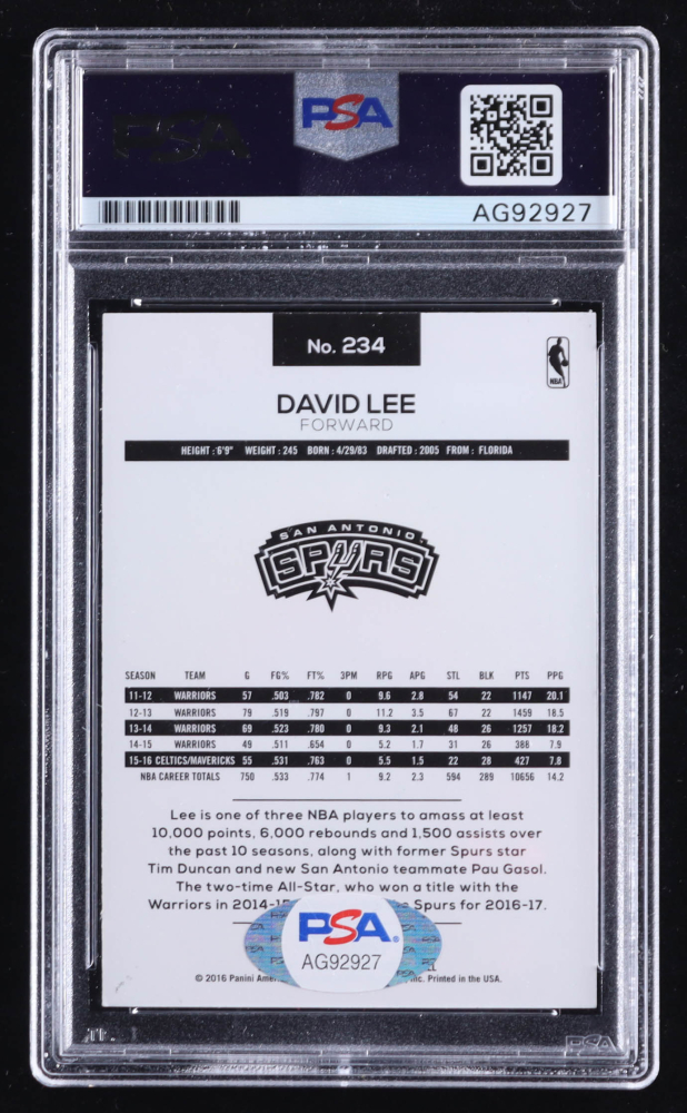 David Lee Signed 2016-17 Hoops #234 (PSA) | Pristine Auction
