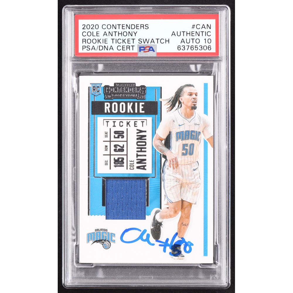 Cole Anthony Signed 2020-21 Panini Contenders Rookie Ticket Swatches ...