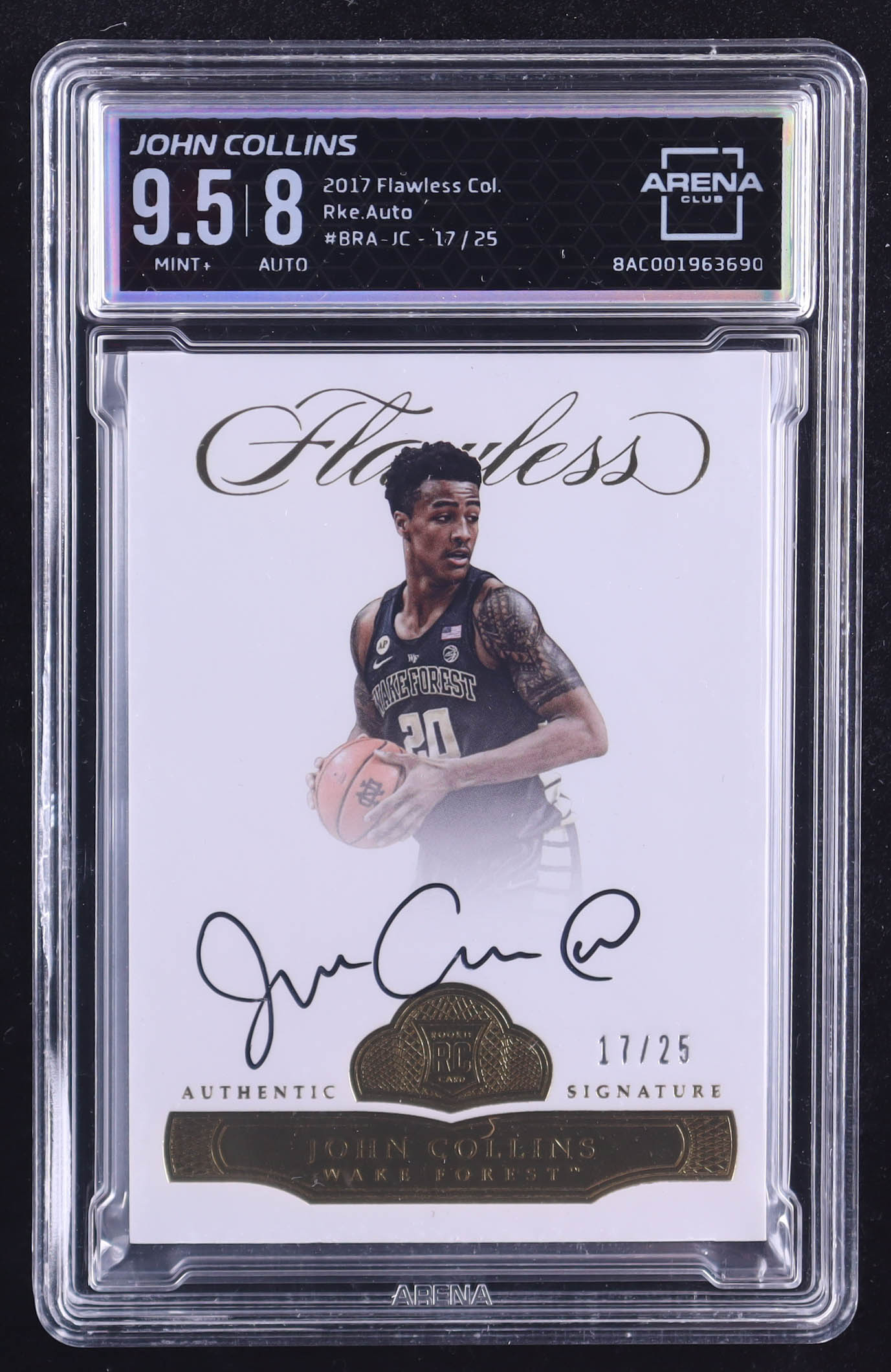 John Collins Signed 2017 Panini Flawless Collegiate Rookie Autographs # ...