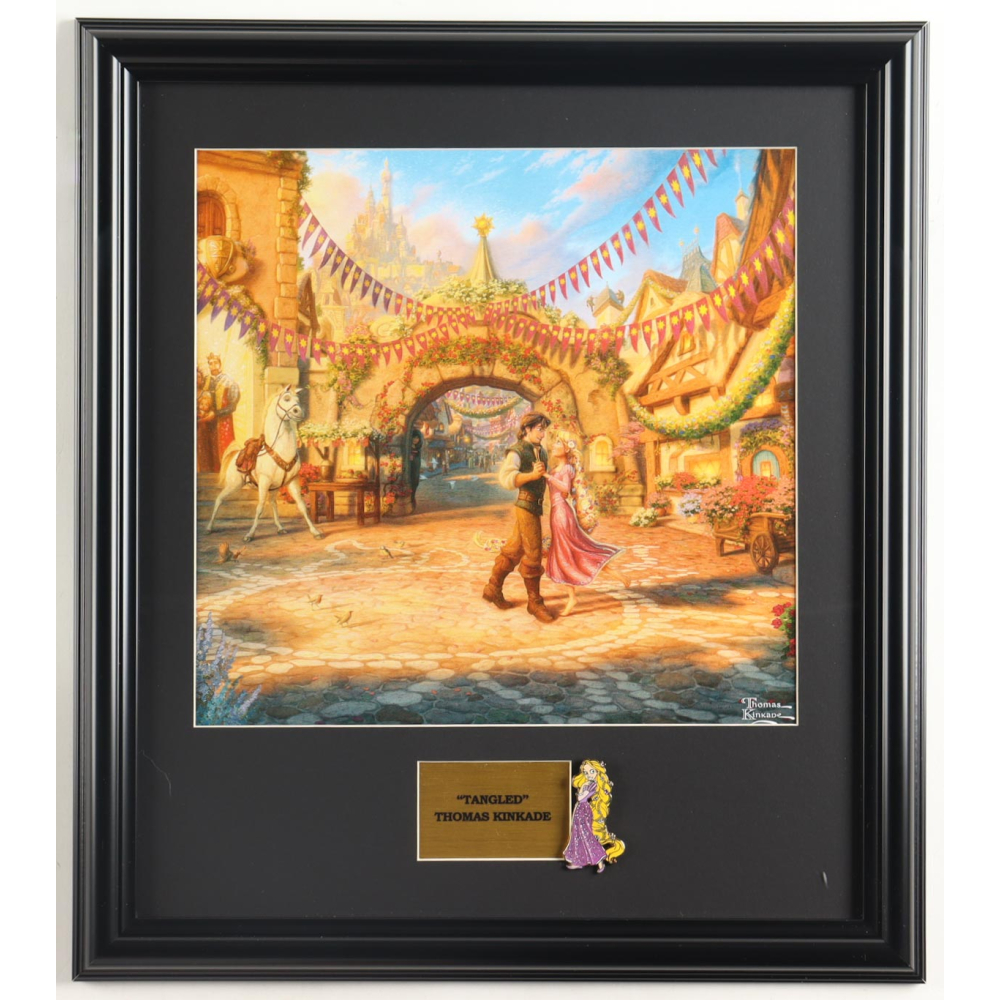Thomas Kinkade "Tangled" Custom Framed Print Display with Disney ...
