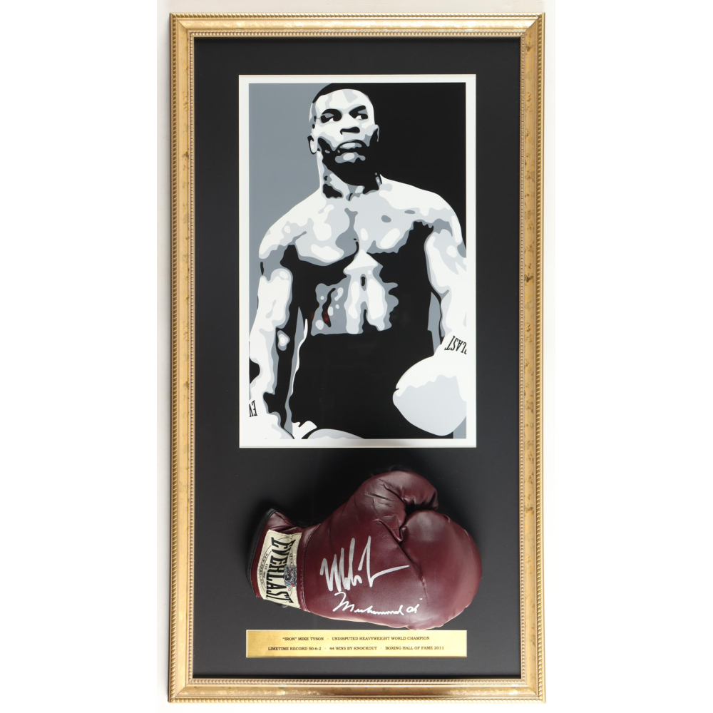Mike Tyson Signed Custom Framed Everlast Muhammad Ali Edition Boxing ...