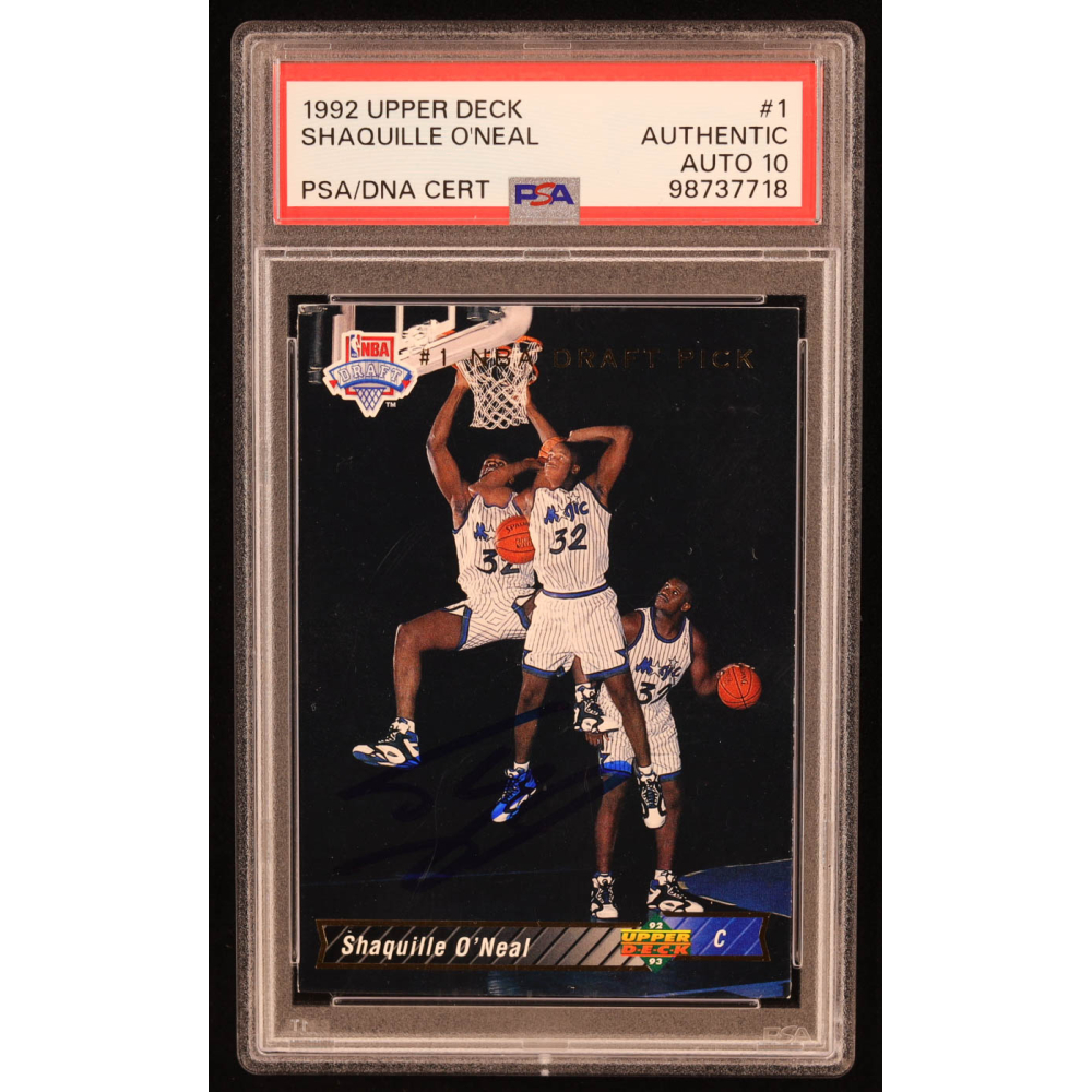 Shaquille O'Neal Signed 1992-93 Upper Deck Draft Pick #1 RC (PSA | Auto ...