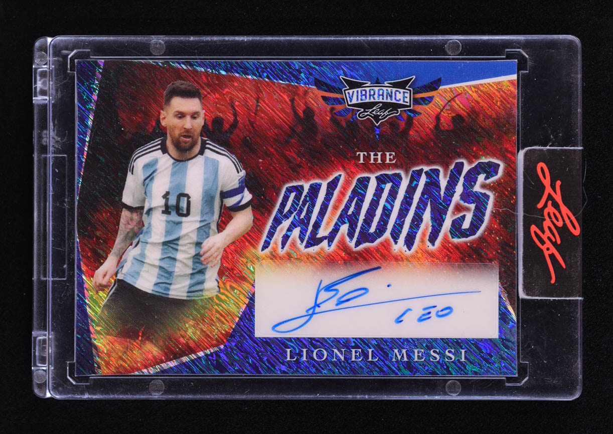 Lionel Messi 2023 Leaf Vibrance The Paladins Shimmer Blue #TPLM1 #1/1 ...