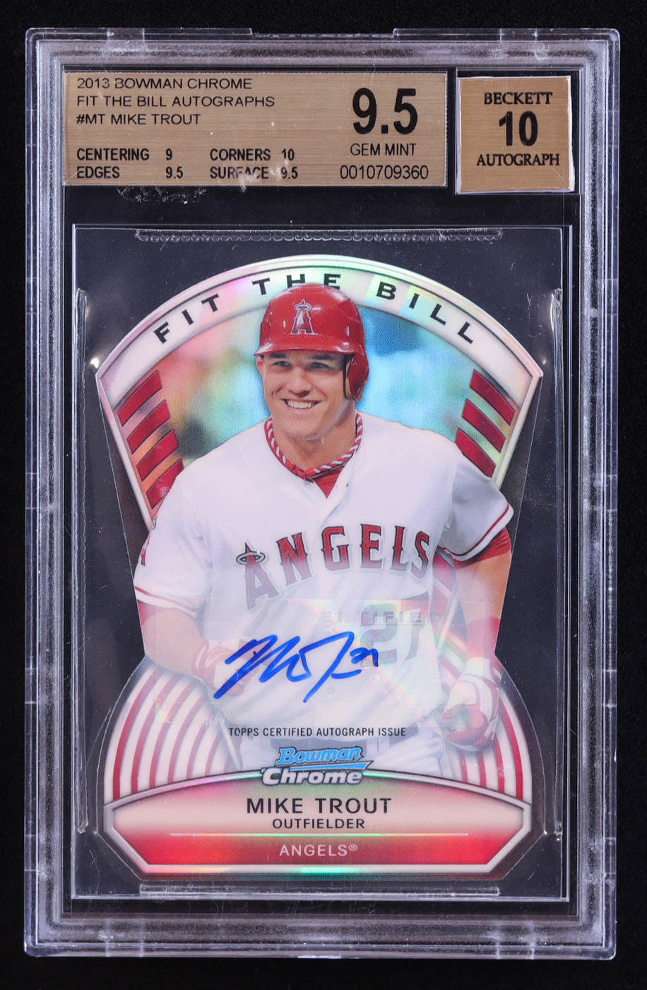 Mike Trout 2013 Bowman Chrome Fit the Bill Autographs #MT #24/25 (BGS 9 ...
