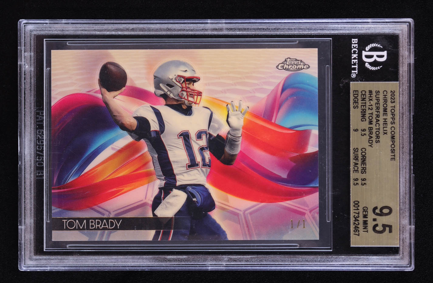 Tom Brady 2023 Topps Composite Chrome Helix Superfractors #HX12 #1/1 ...