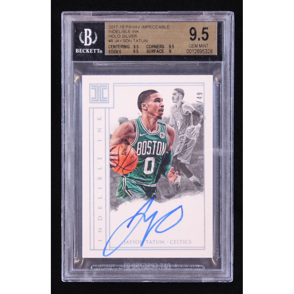 Jayson Tatum 2017-18 Panini Impeccable Indelible Ink Holo Silver #8 RC ...