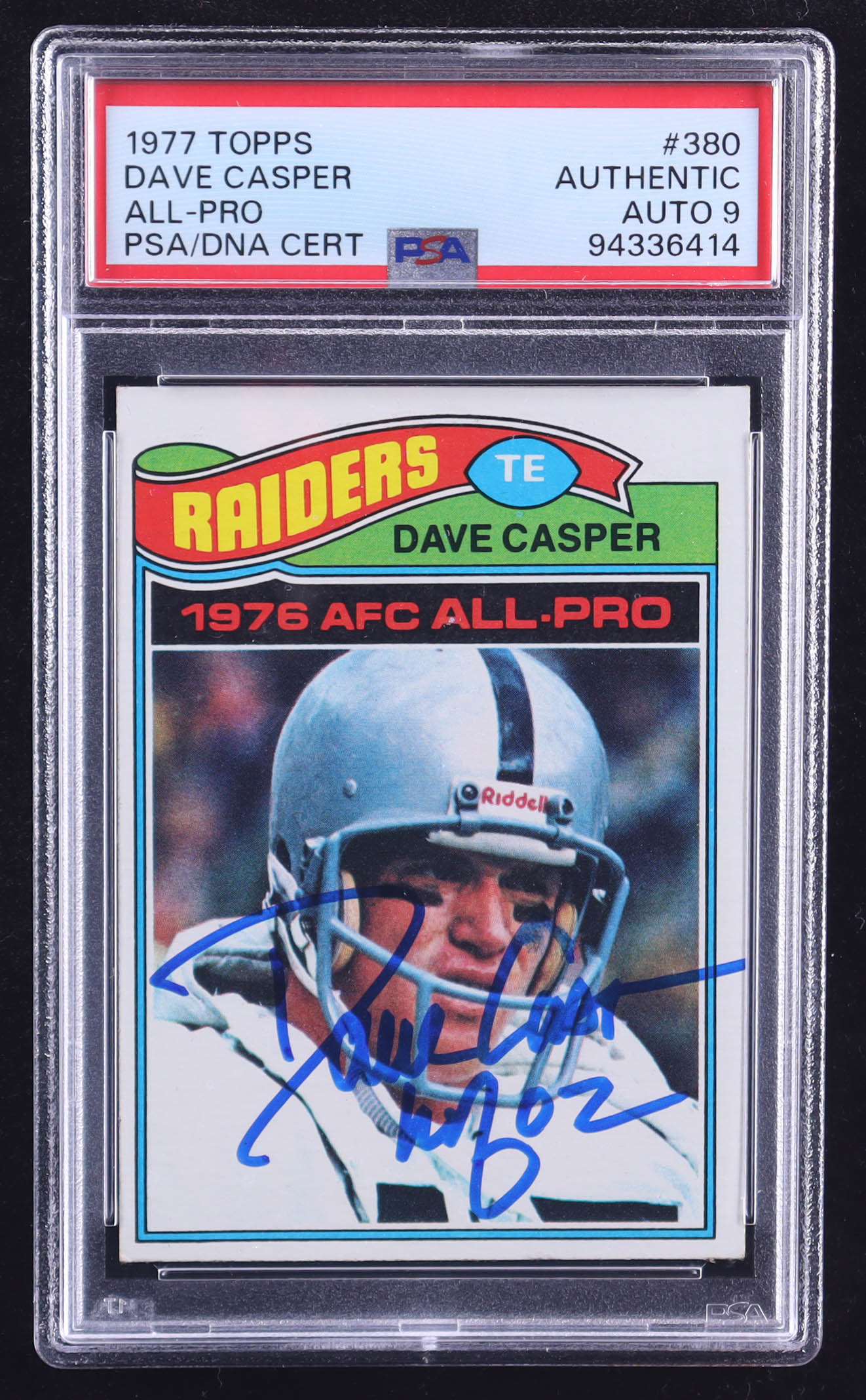 Dave Casper Signed 1977 Topps #380 RC (PSA | Auto 9) | Pristine Auction