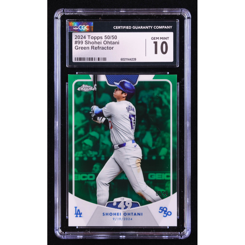 Shohei Ohtani 2024 Topps 50/50 Ohtani Chrome Green Refractors #99 #69/ ...