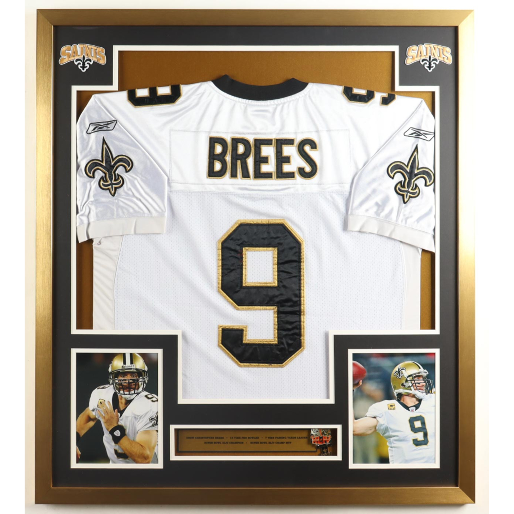 Drew Brees Custom Framed Jersey With Super Bowl Official XLIV Pin & (2 ...