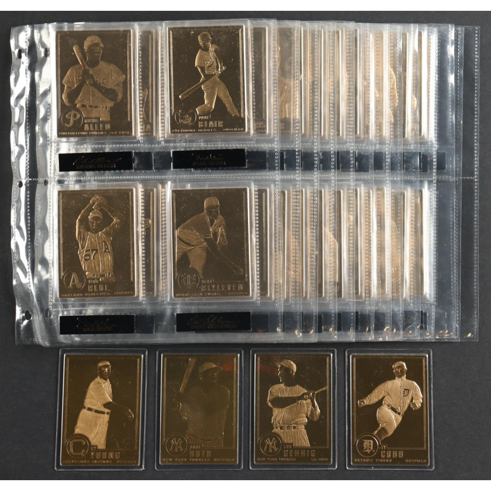 Complete Set of (50) Danbury Mint 22kt Gold Baseball Cards In ...