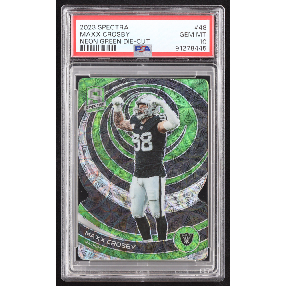 Maxx Crosby 2023 Spectra Die-Cut Neon Green #48 (PSA 10) | Pristine Auction