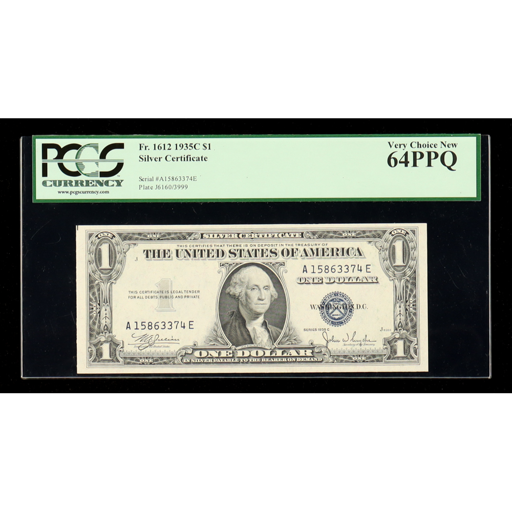 1935-C U.S. $1 Silver Certificate, Blue Seal - Fr.1612 (AE Block ...