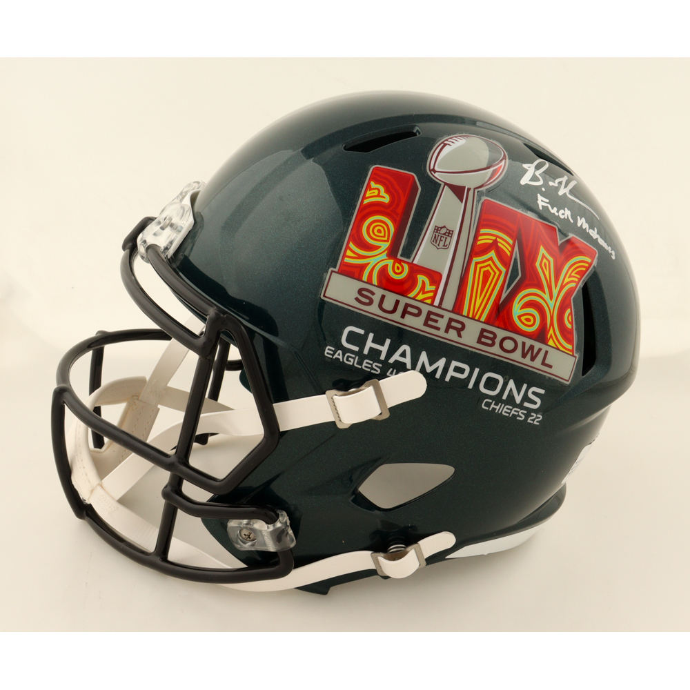 Brandon Graham Signed Eagles Super Bowl LIX Logo Full-Size Speed Helmet Inscribed "F*** Mahomes ...