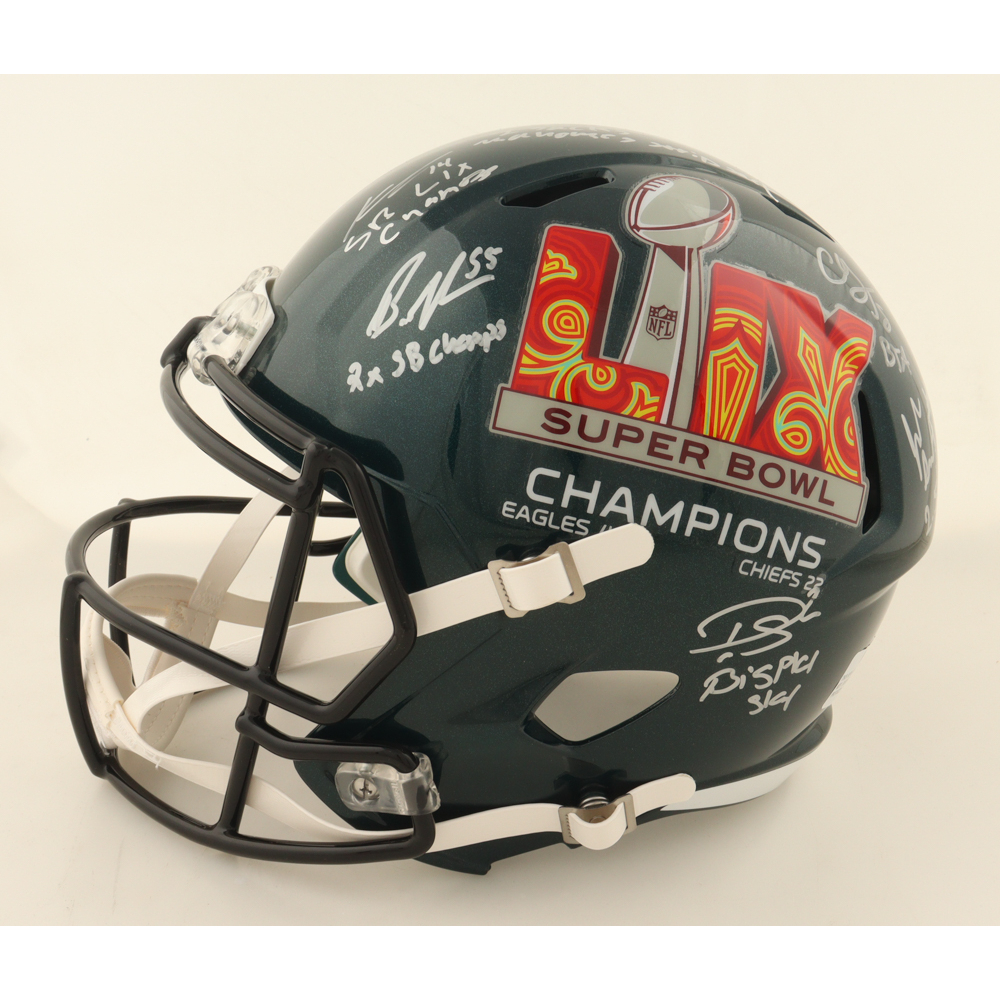 Eagles 2024 Super Bowl Champions Full-Size Speed Helmet Signed By (6 ...