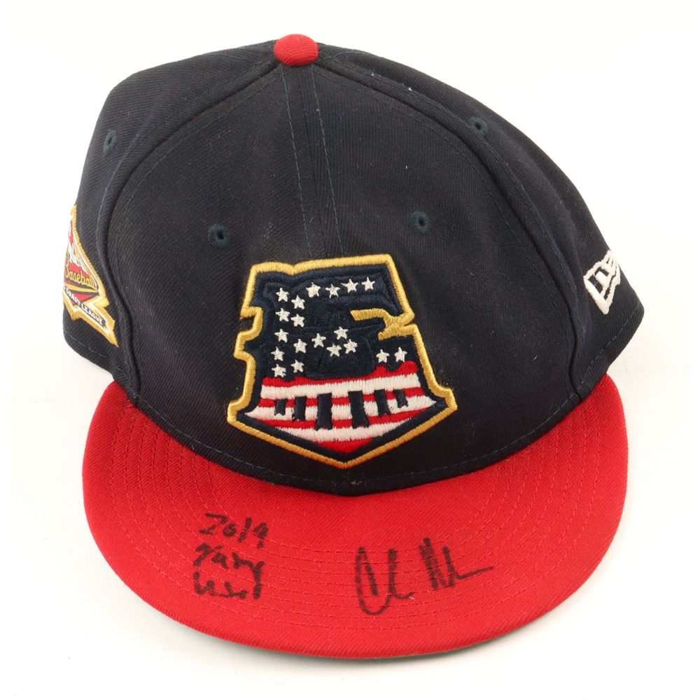 Chas McCormick Signed Game Used Express Hat Inscribed "2019 Game Used ...