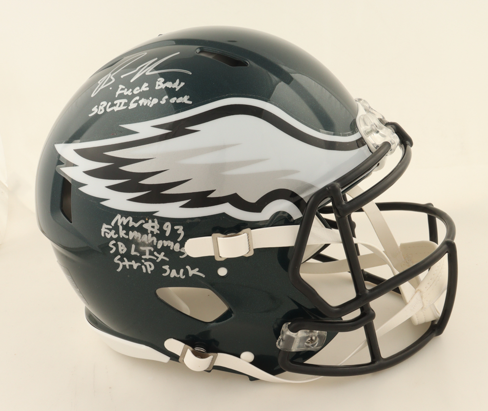 Eagles Full-Size Speed Helmet Signed By Brandon Graham & Milton ...