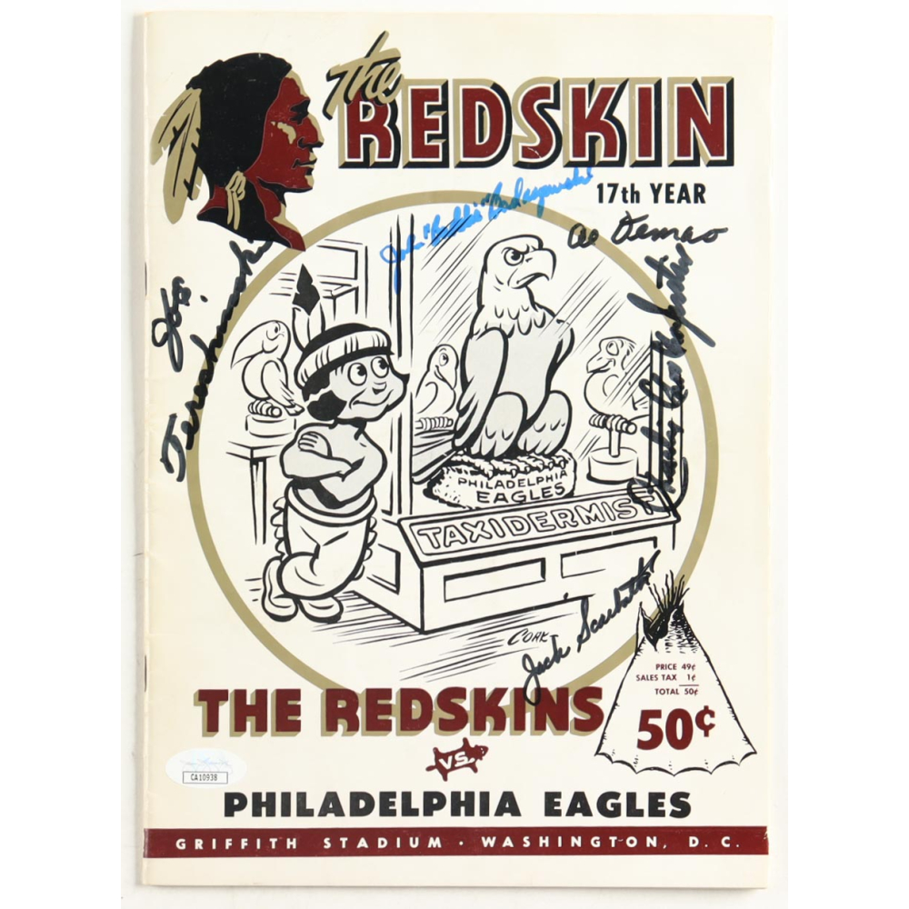 Redskins vs Cardinals Program Signed by (5) with Charlie Justice, Al ...