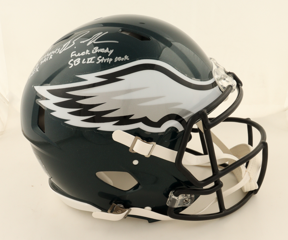 Eagles Full-Size Authentic Speed Helmet Signed By Brandon Graham ...