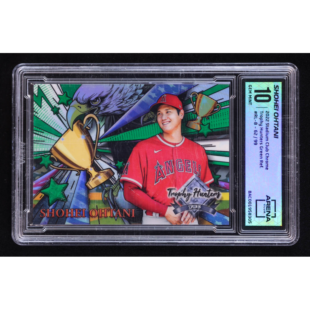 Shohei Ohtani 2022 Stadium Club Chrome Trophy Hunters Green Refractors ...