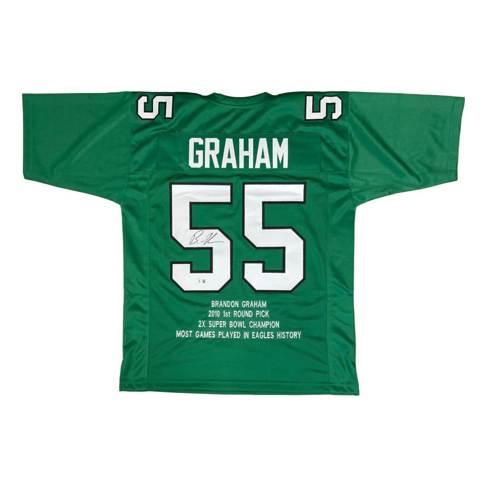 Brandon Graham Signed Career Stat Jersey (Beckett) | Pristine Auction