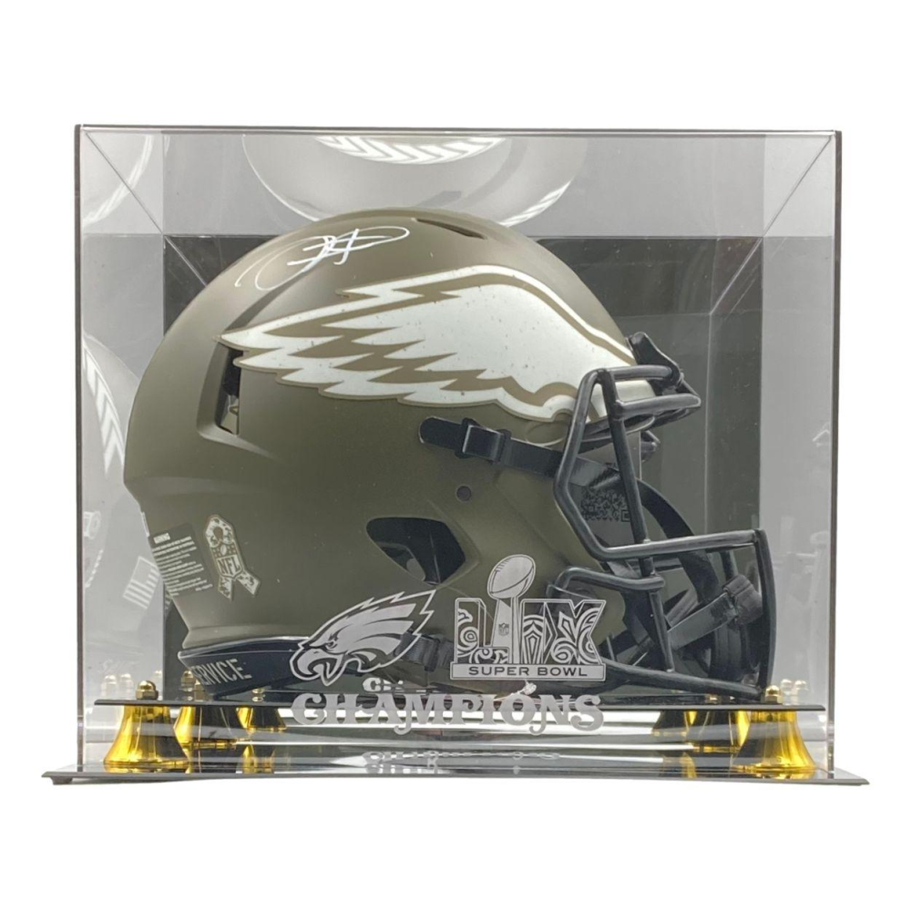 Jalen Hurts Signed Eagles Full-Size Salute To Service Alternate Speed Helmet with Super Bowl LIX ...