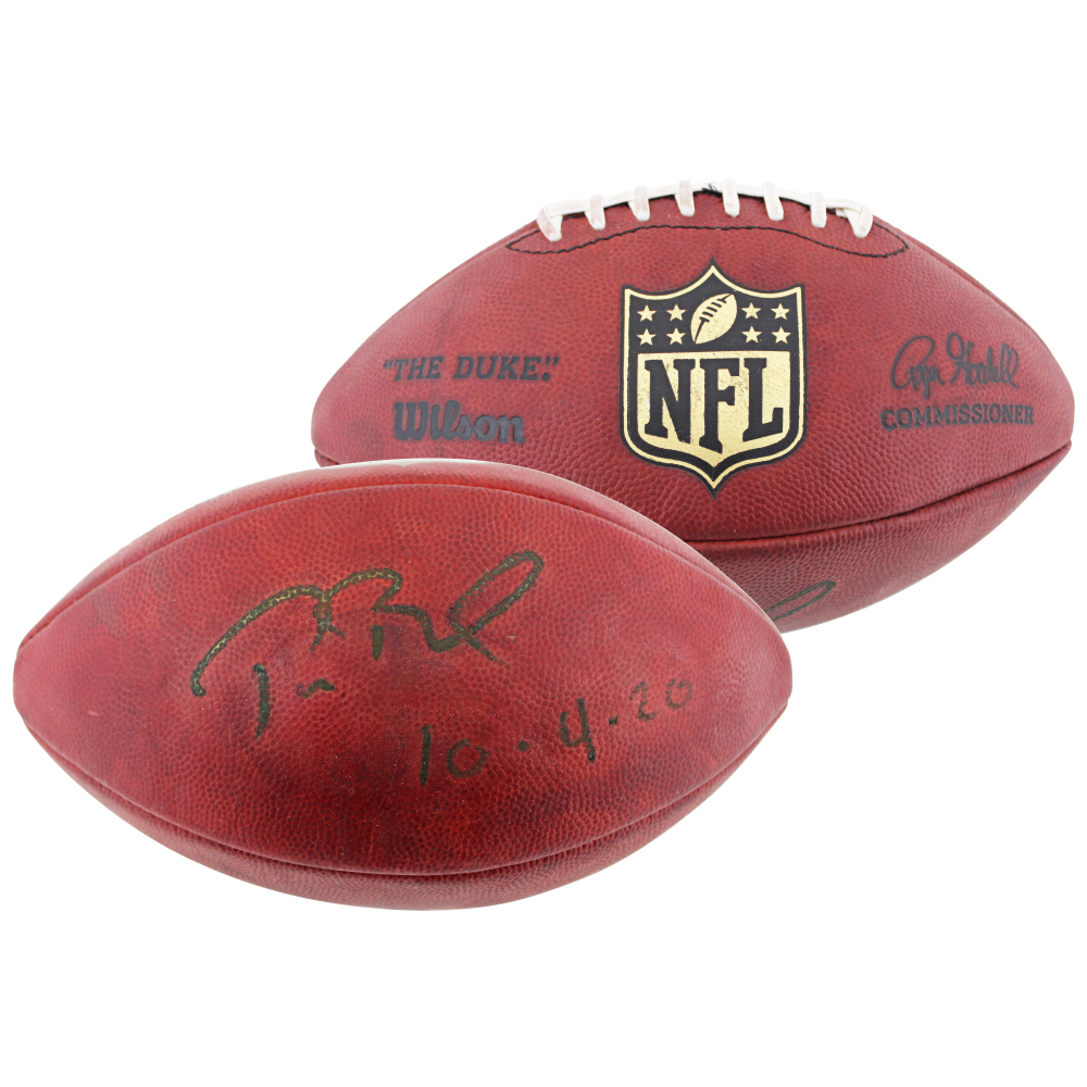 Tom Brady Signed "The Duke" NFL Official Game Ball Inscribed "10-4-20 ...