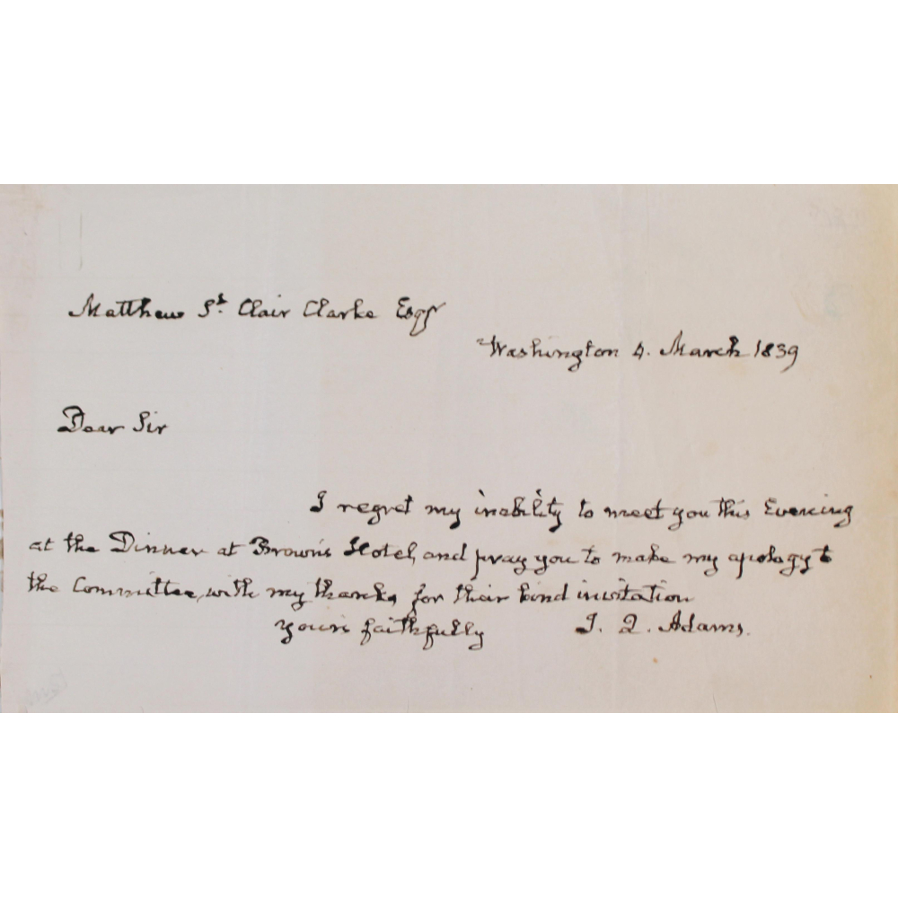 John Quincy Adams Signed 1839 Hand-Written Letter (JSA) | Pristine Auction