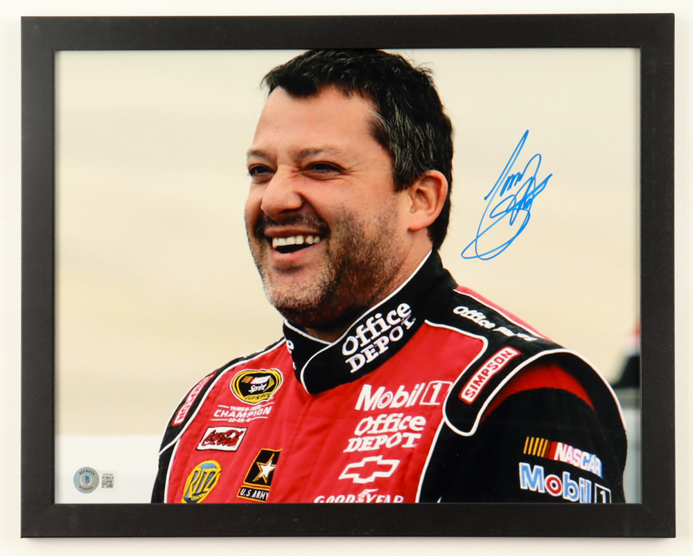 Tony Stewart Signed NASCAR Custom Framed Photo Display (Beckett ...