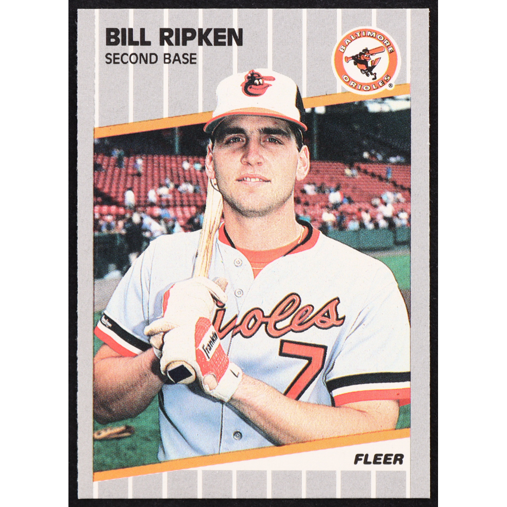 Bill Ripken 1989 Fleer #616E DP / Black Box Covering Bat Knob ...