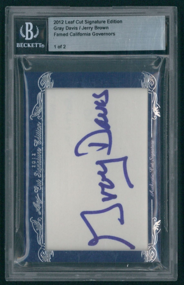 2012 Leaf Cut Signature Edition Dual Authentic Cut Signature Gray Davis ...