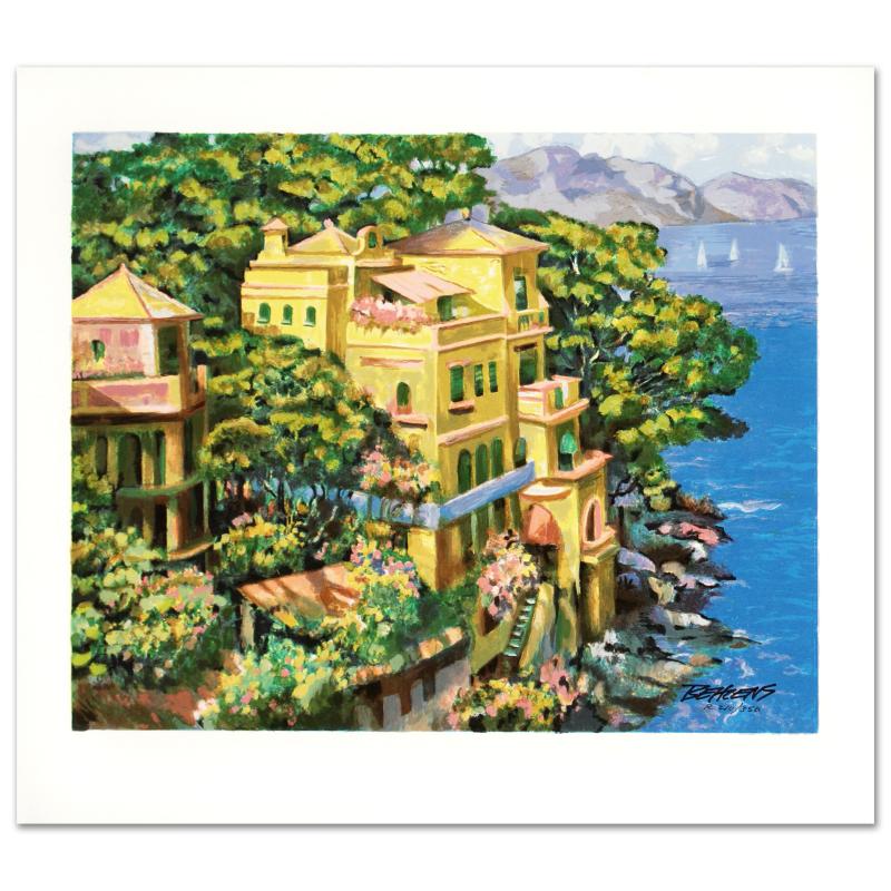 Howard Behrens "Villa Portofino" Signed Limited Edition 23" x 20.5 ...