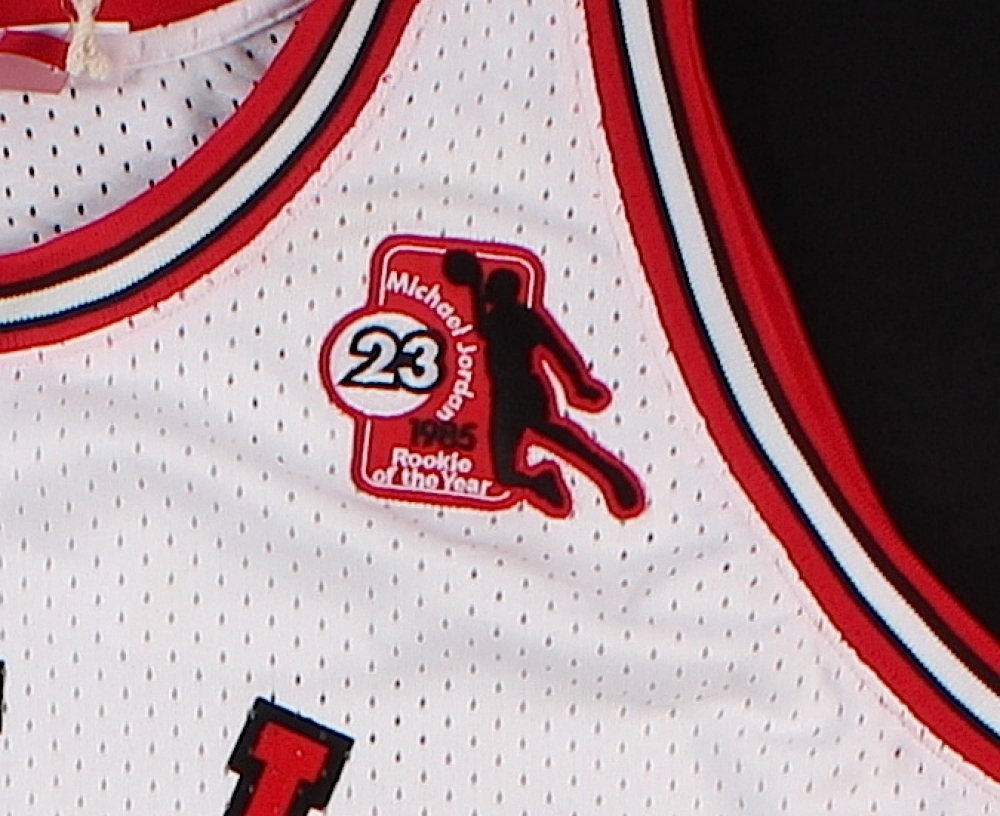 Michael Jordan Signed LE Authentic Mitchell & Ness 1984-85 Bulls Rookie Jersey with ROY Patch ...