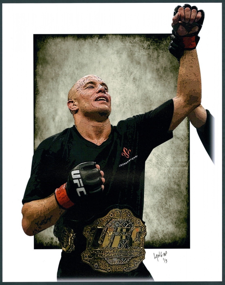 George St. Pierre Limited Edition 11x14 Signed Art Print by Jeff Lang ...