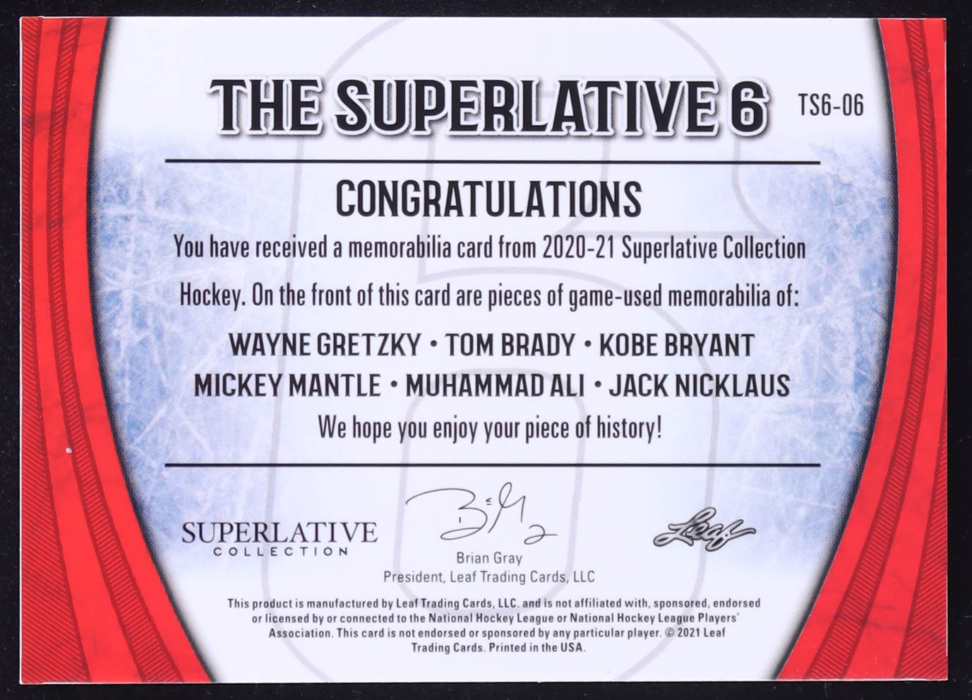 2021 Leaf Superlative Collection The Superlative 6 Spectrum Purple #3/9 ...
