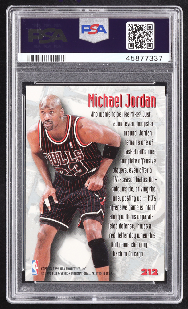 Michael Jordan 1995-96 Metal #212 NB (PSA 9) | Pristine Auction