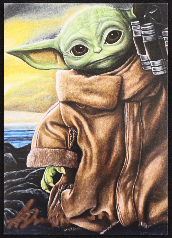 Grogu | Anthony Douglas 1/1 Original Art Card | Pristine Auction