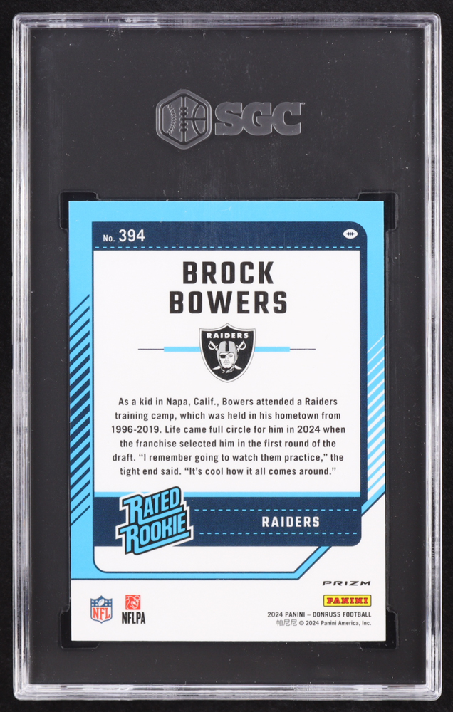 Brock Bowers 2024 Donruss Optic Rated Rookies Preview Red Pandora #394 ...