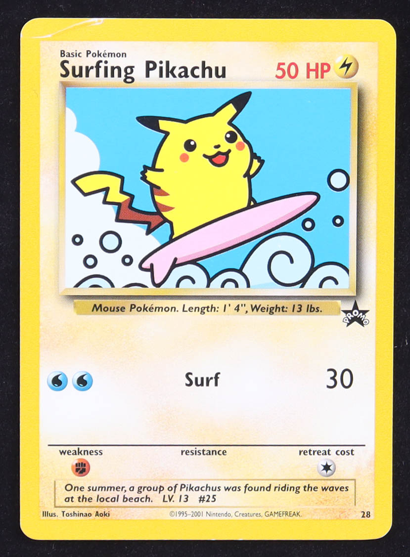 Surfing Pikachu 1999-03 Pokemon Wizards of the Coast Black Star Promos ...