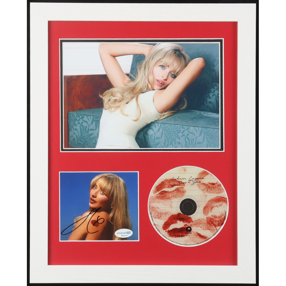 Sabrina Carpenter Signed Custom Framed "Short n'Sweet" CD Album Insert ...