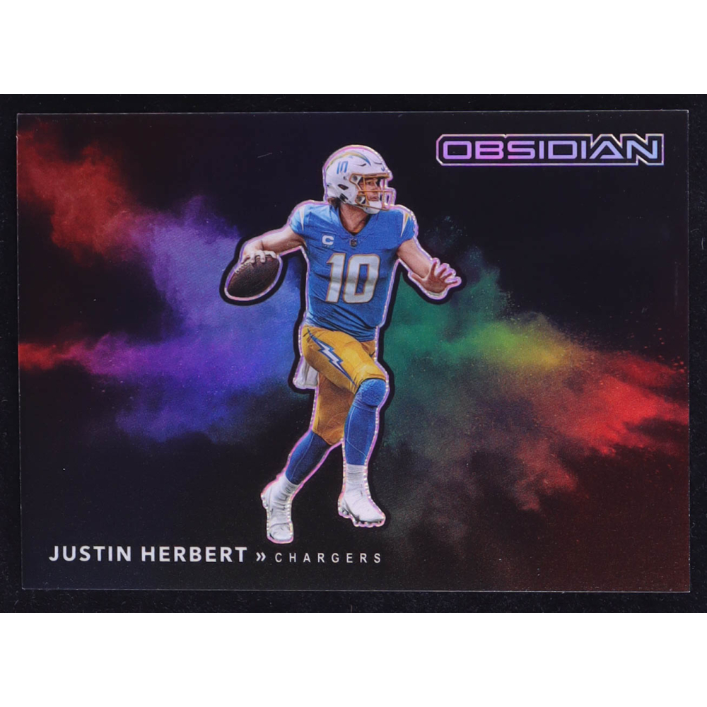 Justin Herbert 2022 Panini Obsidian Color Blast Black #15 | Pristine ...