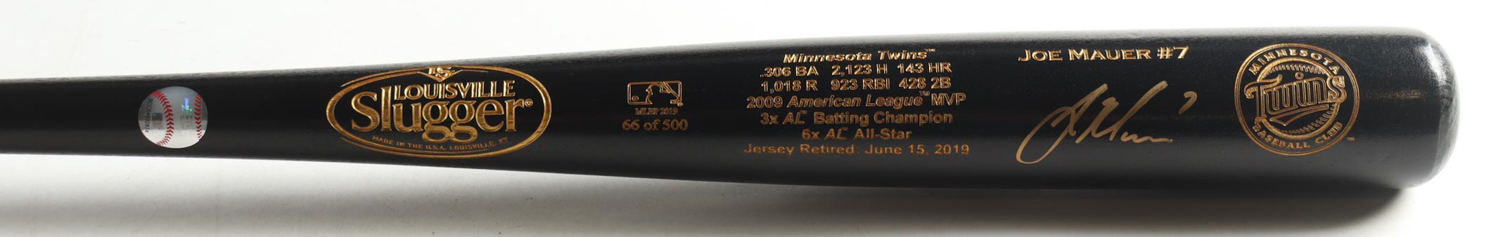 Joe Mauer Signed LE Twins Louisville Slugger Custom Engraved Baseball ...