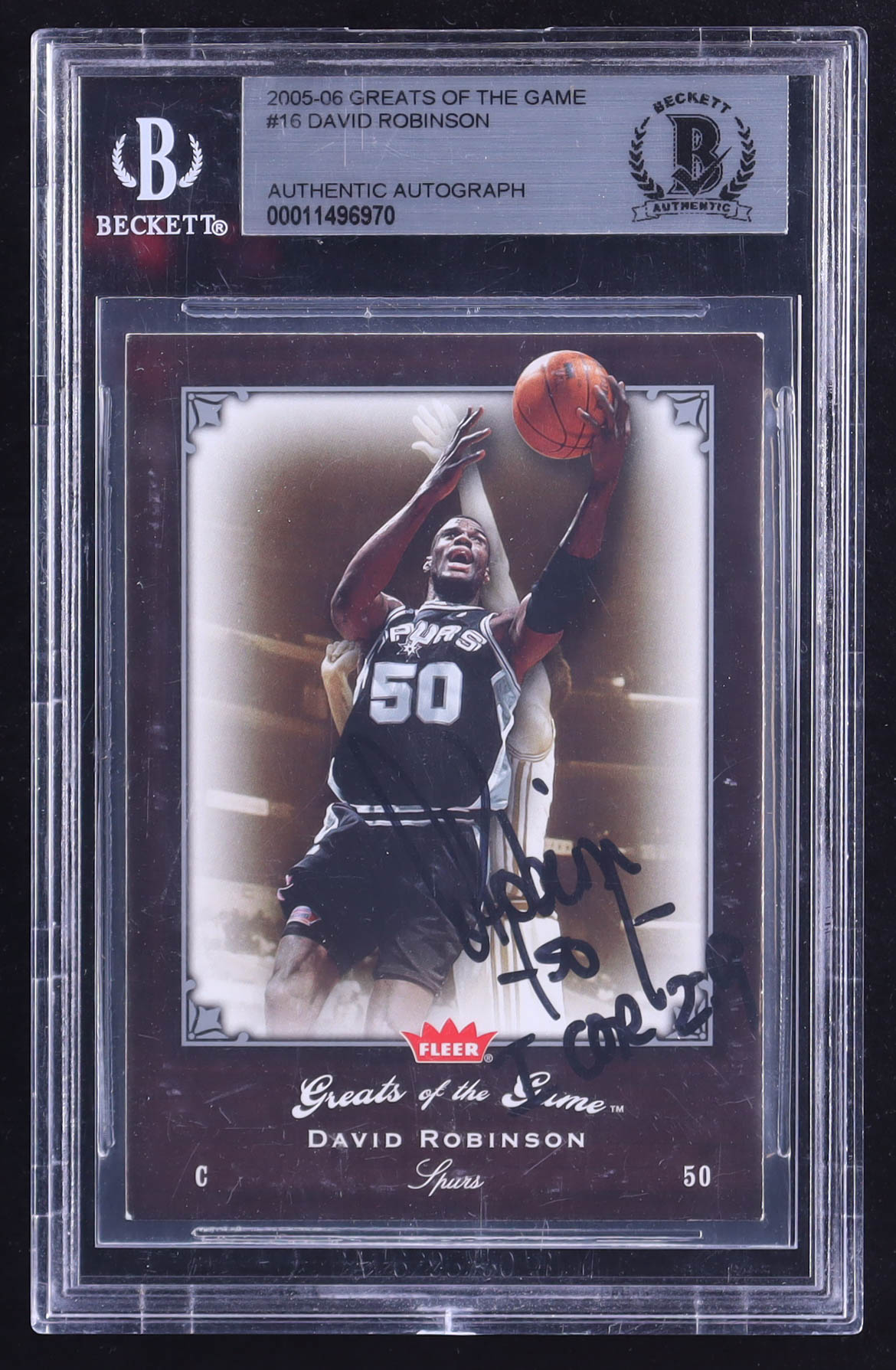 David Robinson Signed 2005-06 Greats of the Game #16 (BGS) | Pristine ...