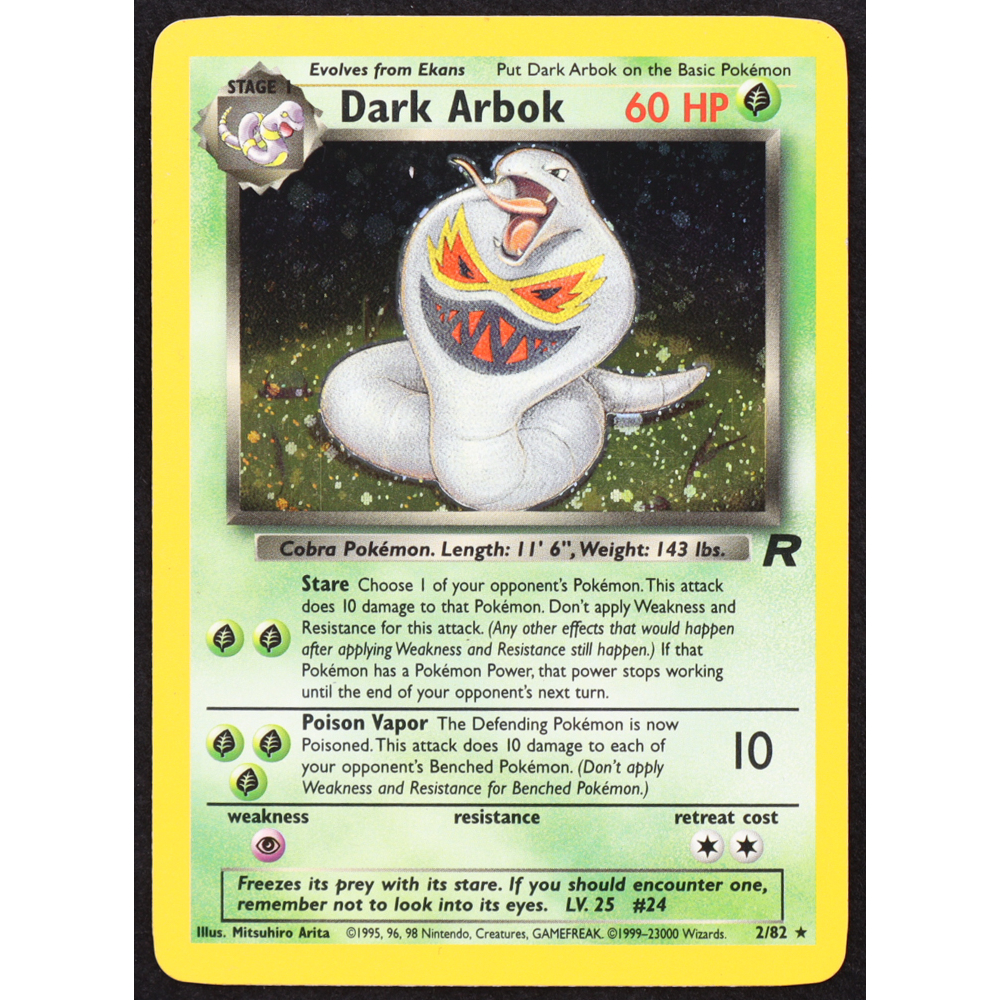Dark Arbok 2000 Pokemon Team Rocket Unlimited #2 HOLO | Pristine Auction
