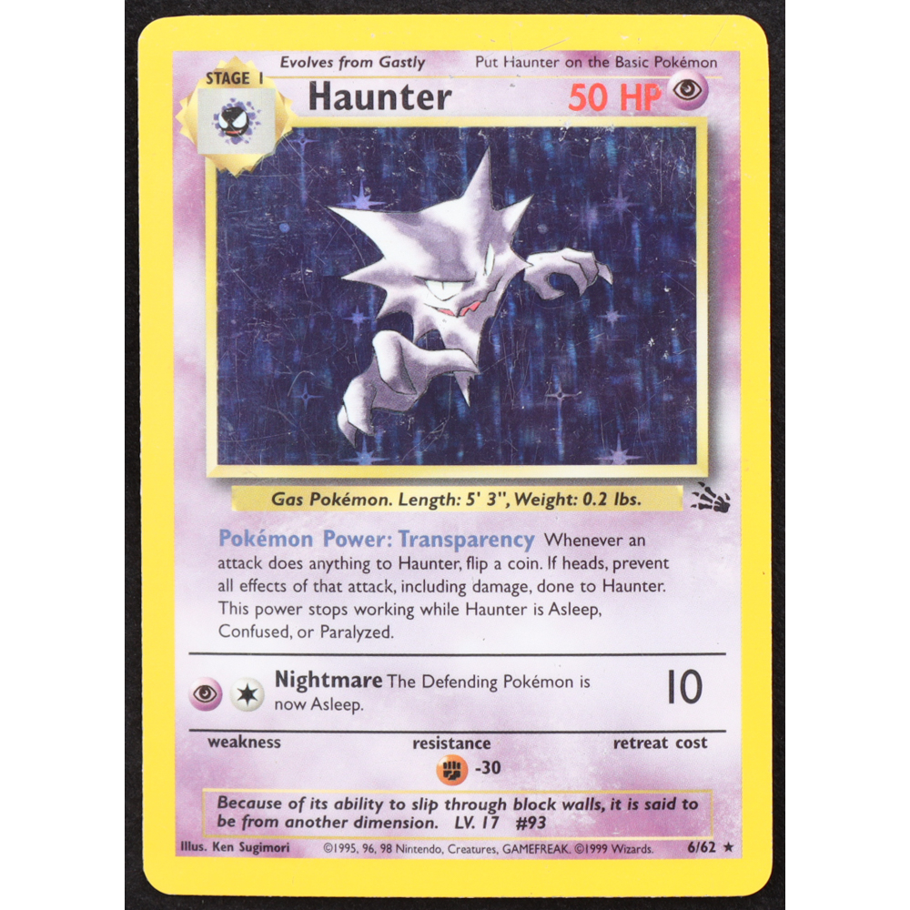 Haunter 1999 Pokemon Fossil Unlimited #6 HOLO | Pristine Auction