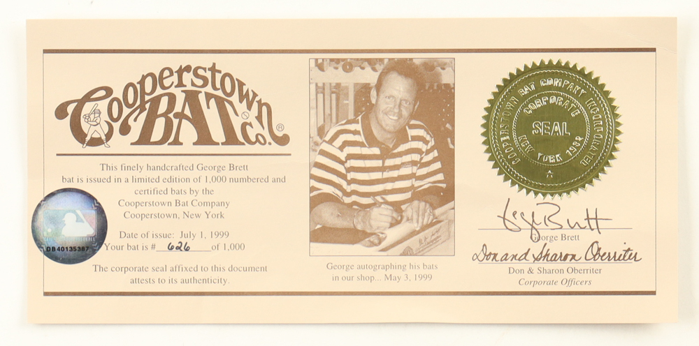 George Brett Signed LE Cooperstown Commemorative Baseball Bat ...