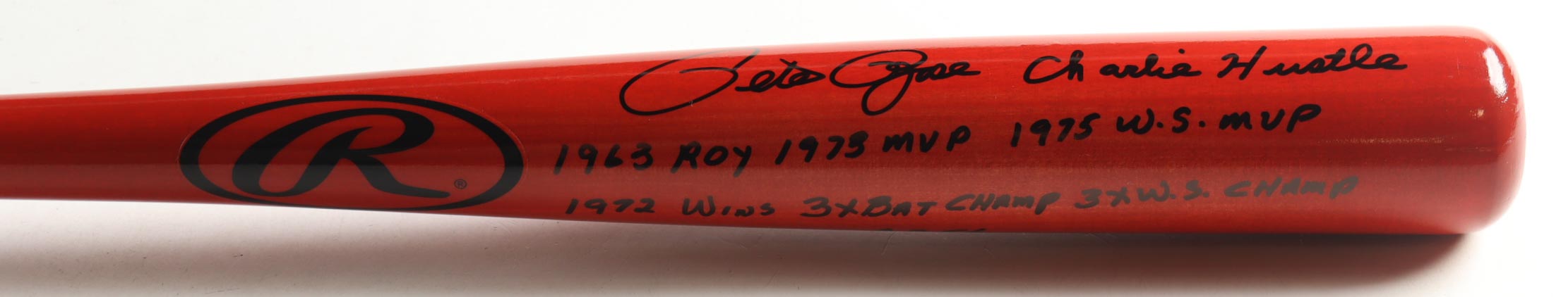 Pete Rose Signed Rawlings Baseball Bat with Multiple Inscriptions (JSA ...