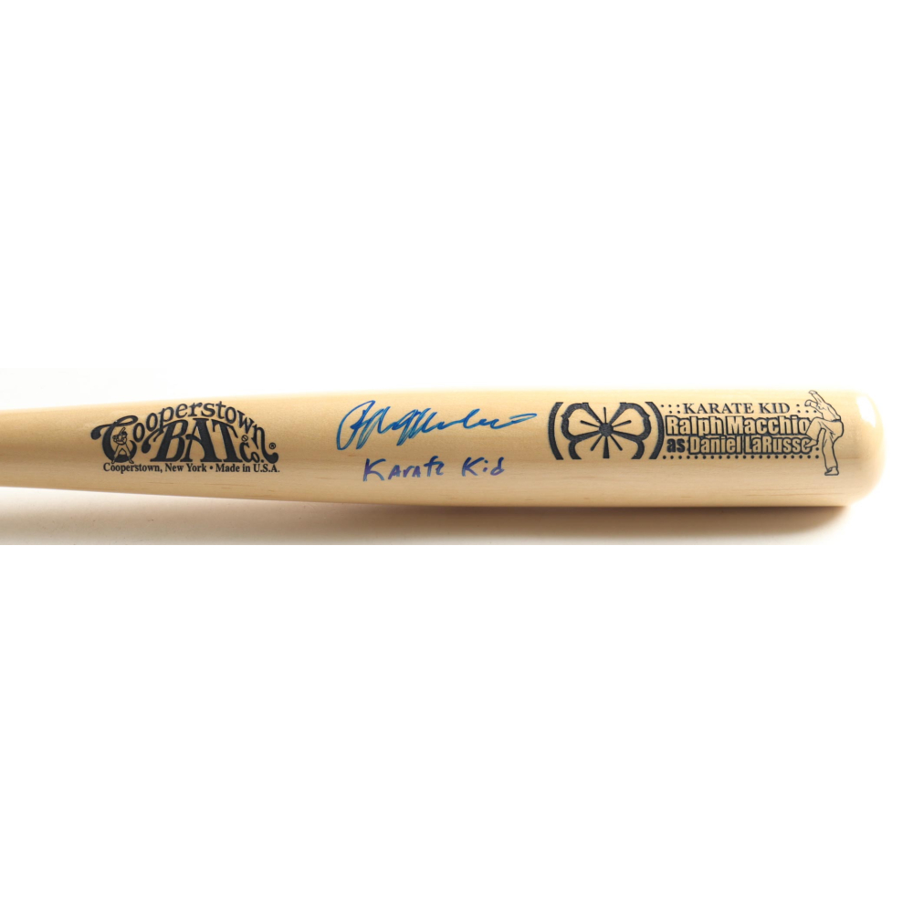 Ralph Macchio Signed Cooperstown Custom Engraved Baseball Bat Inscribed ...