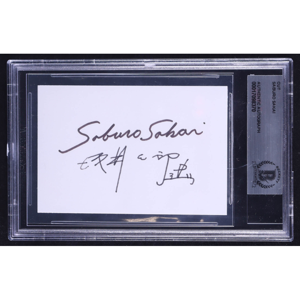 Saburo Sakai Twice-Signed Cut (BGS) | Pristine Auction